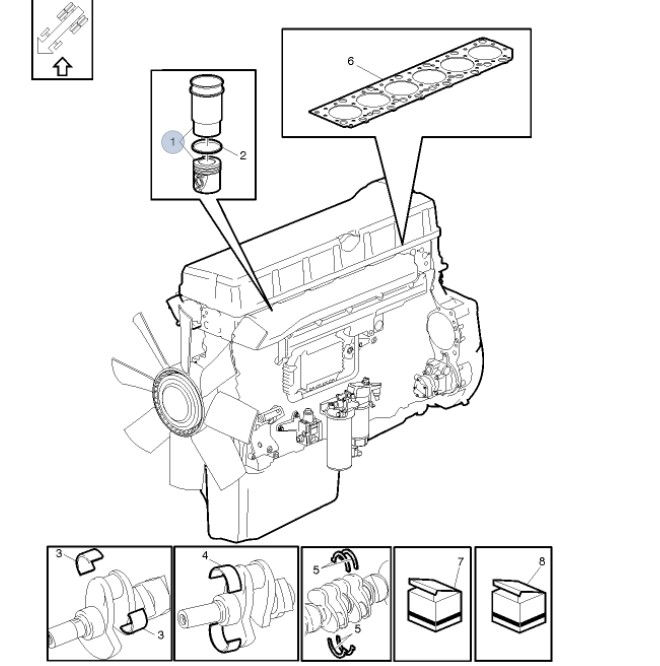 خرید بوش و پیستون اصلی FH13 480 | بازرگانی زهرایی