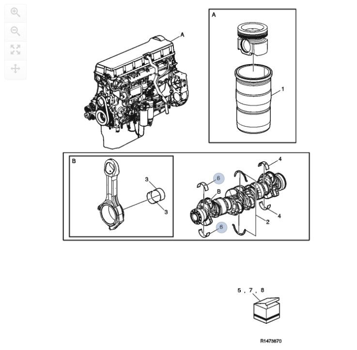 خرید یاتاقان موتور اصلی یورو شش | بازرگانی زهرایی