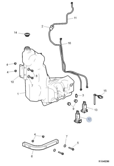 پمپ شیشه شور چراغ جلو اصلی FH4 | بازرگانی زهرایی